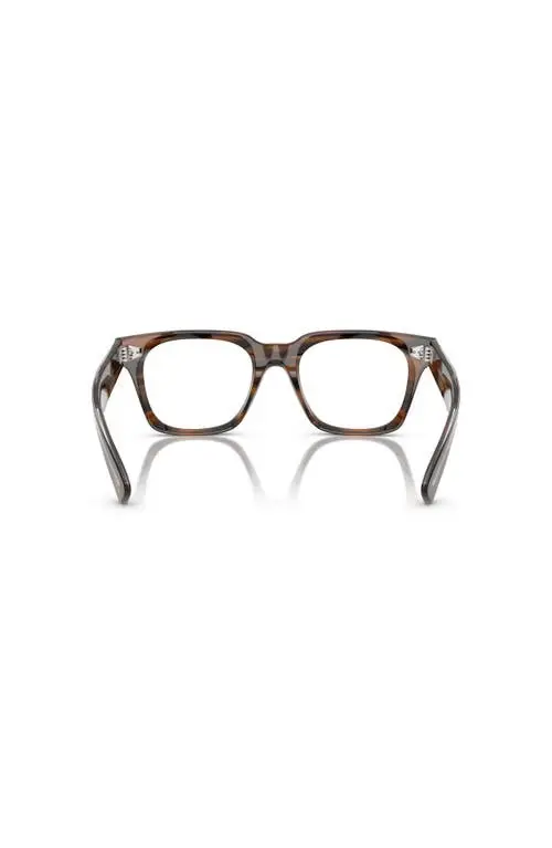 Oliver Spencer Acetate Rectangle Eyeglasses - Brown