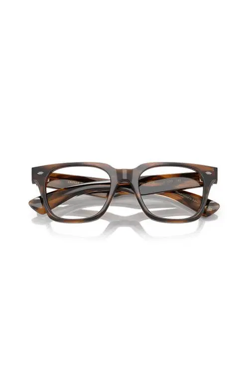 Oliver Spencer Acetate Rectangle Eyeglasses - Brown