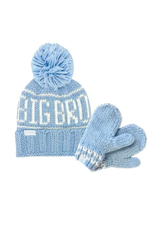 BITS & BOWS Knit Hat And Mittens Bundle - Blue