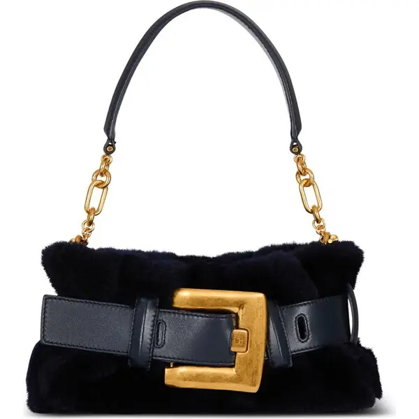 Balmain Mini Anthem Bag In Shearling