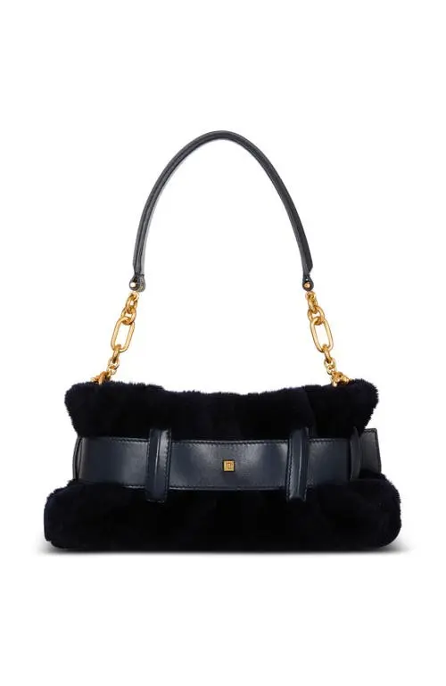 Balmain Mini Anthem Bag In Shearling