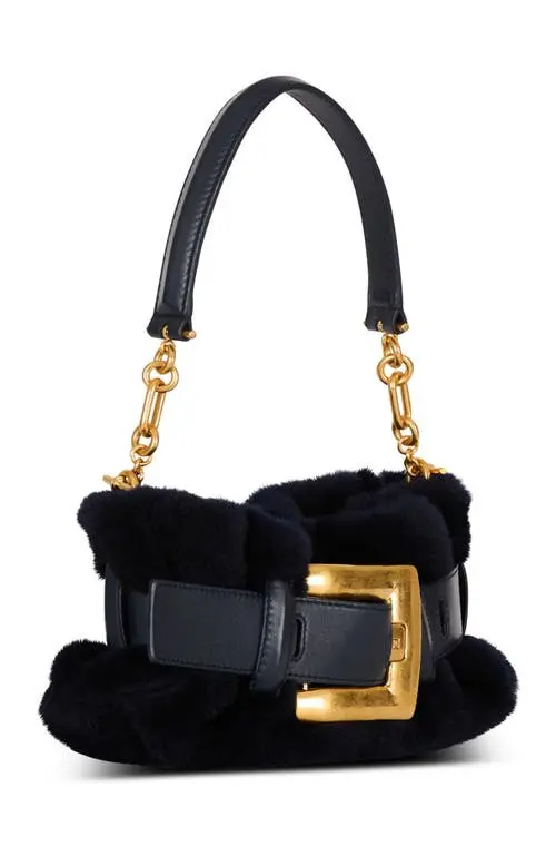 Balmain Mini Anthem Bag In Shearling
