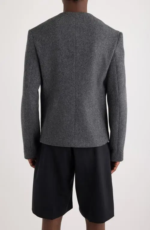 Jacquemus La Veste Sera Fitted Collarless Blazer - Dark Grey