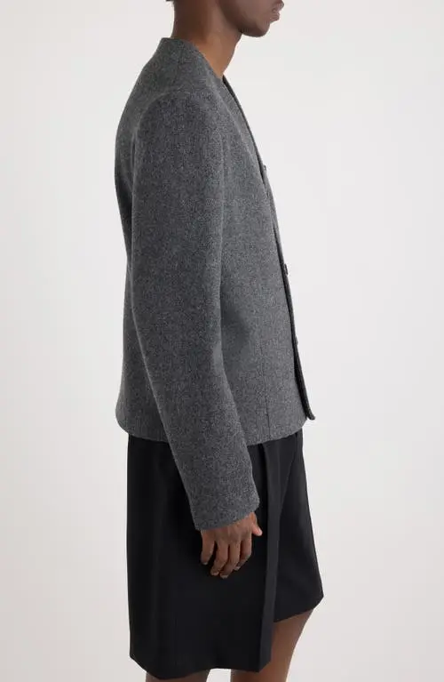 Jacquemus La Veste Sera Fitted Collarless Blazer - Dark Grey