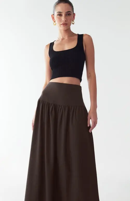 ST MRLO Gracie Maxi Skirt - Dark Brown