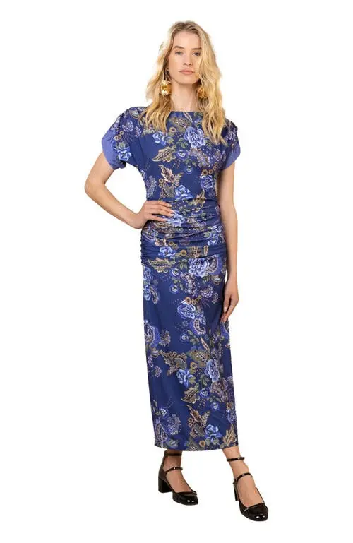 Hale Bob Iliana Jersey Ankle Length Dress - Navy
