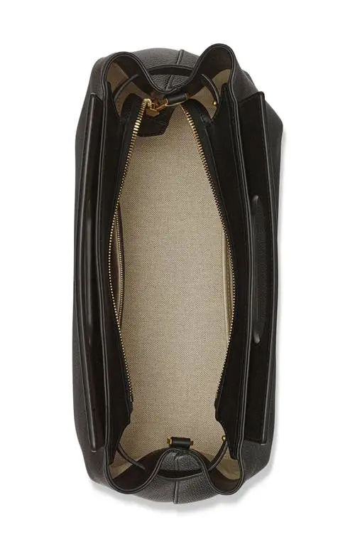 Mcm Embossed Leather Shoulder Bag - Black