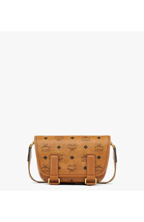 Mcm Visetos Messenger Belt Bag - Cognac