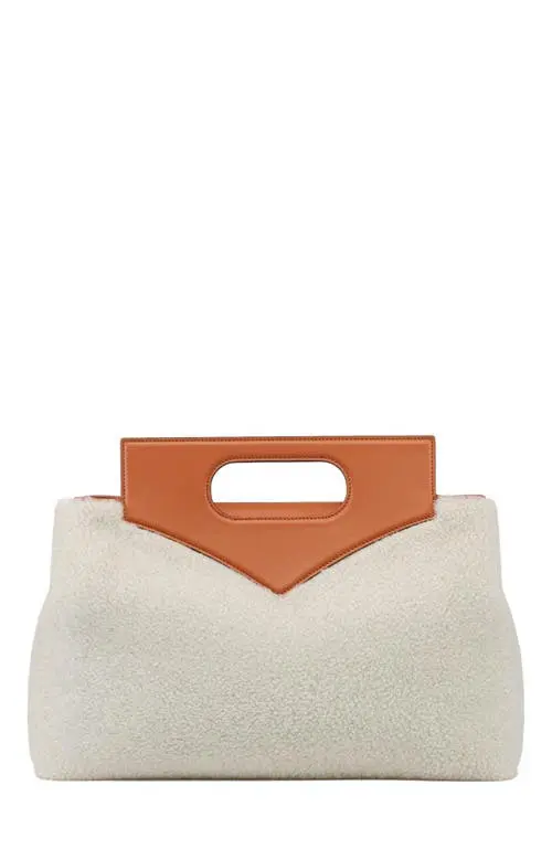 Mcm Shearling And Leather Shoulder Bag