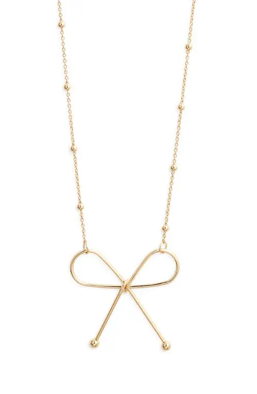 Bp. Bow Pendant Station Necklace - Gold