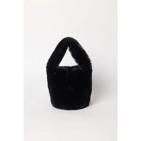 Hat Attack Faux Fur Mini Bag - Black
