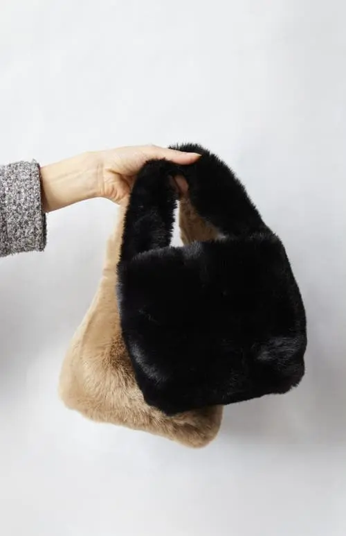 Hat Attack Faux Fur Mini Bag - Black