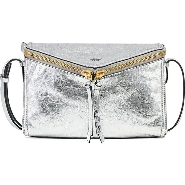 Mcm Diamant 3d Shoulder Bag - Silver