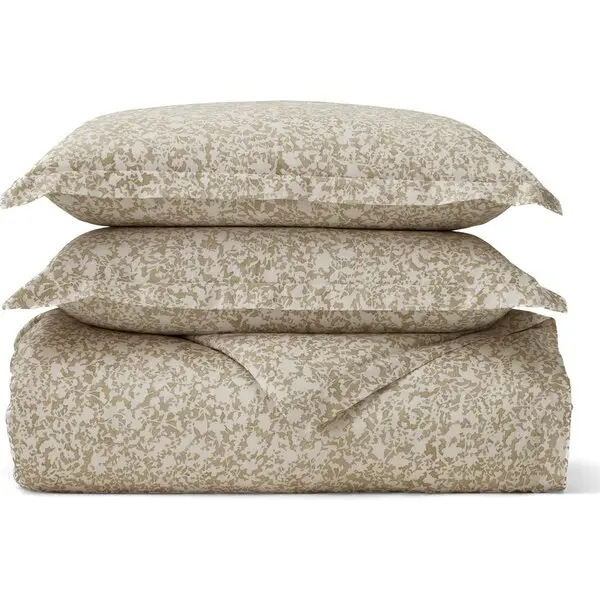 BOLL & BRANCH Signature Garden Print Hemmed Organic Cotton Duvet Cover & Shams Set - Oak