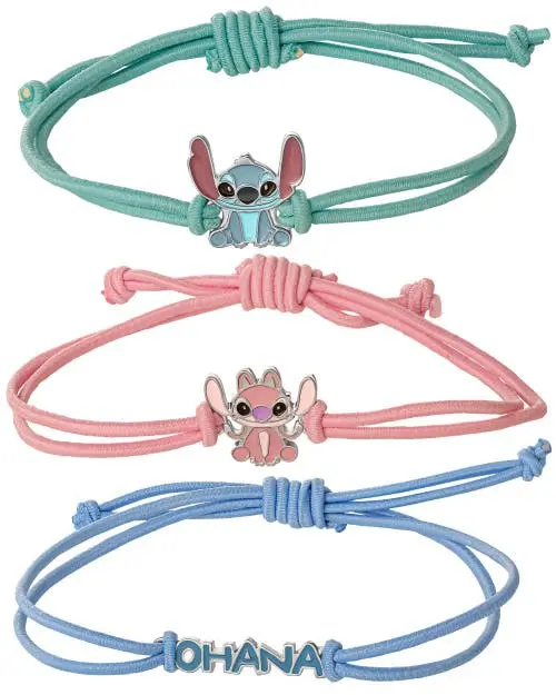 Disney Lilo & Stitch Charm Bracelet Set - Turquoise/ Pink/ Blue