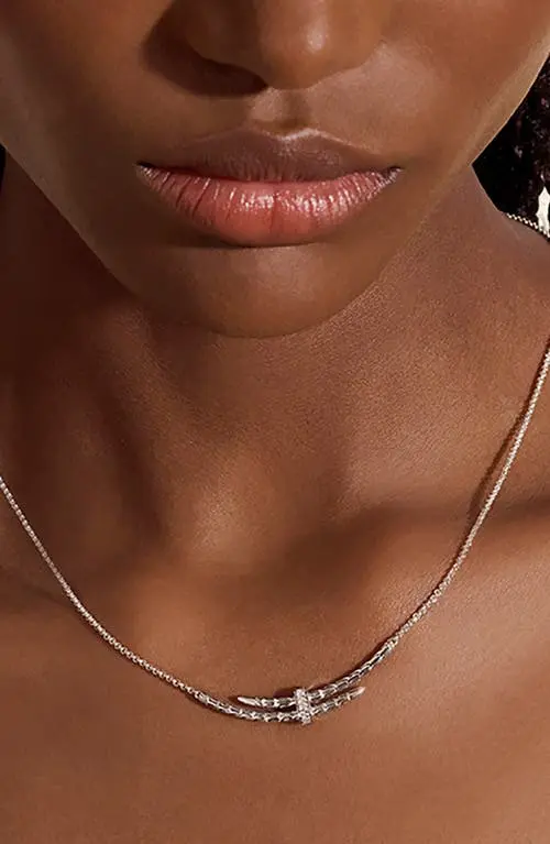 John Hardy Pavé Diamond Spear Station Necklace