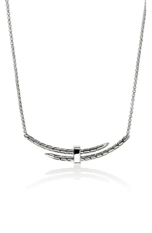 John Hardy Pavé Diamond Spear Station Necklace