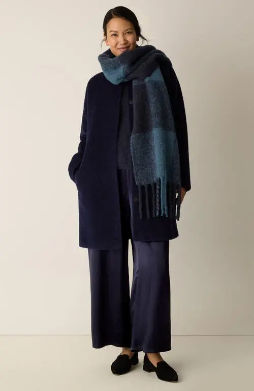 Eileen Fisher Collarless Wool And Alpaca-blend Coat