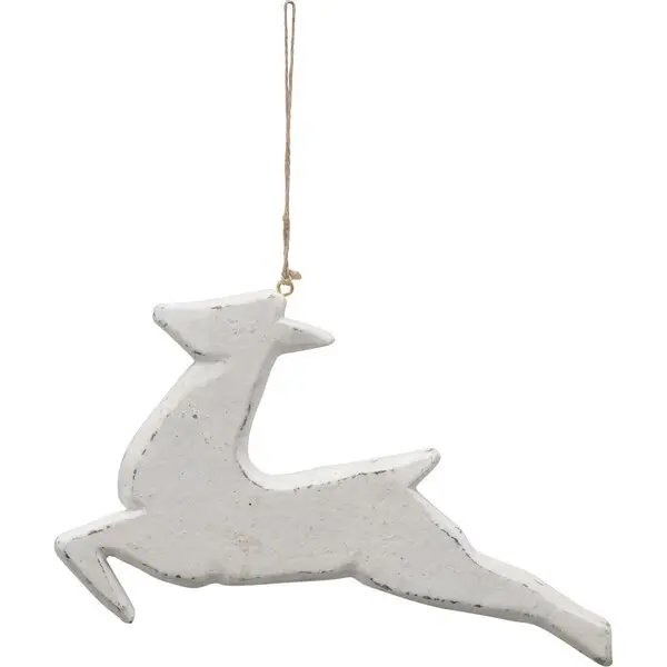 STORIED HOME Handmade Paper Mache Deer Ornament