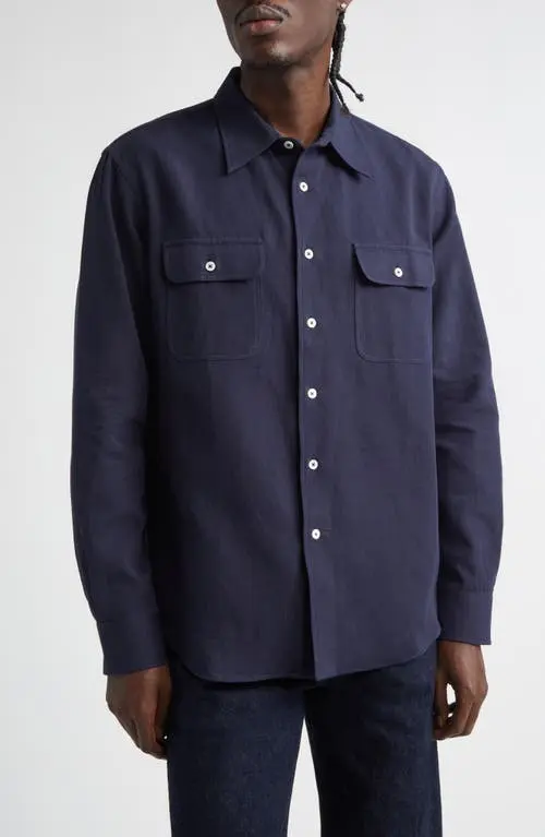 De Bonne Facture Artist Cotton & Hemp Button-up Shirt