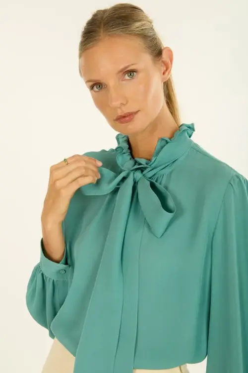 SECRET PON-PON Maribelle Blouse - Cyan Green