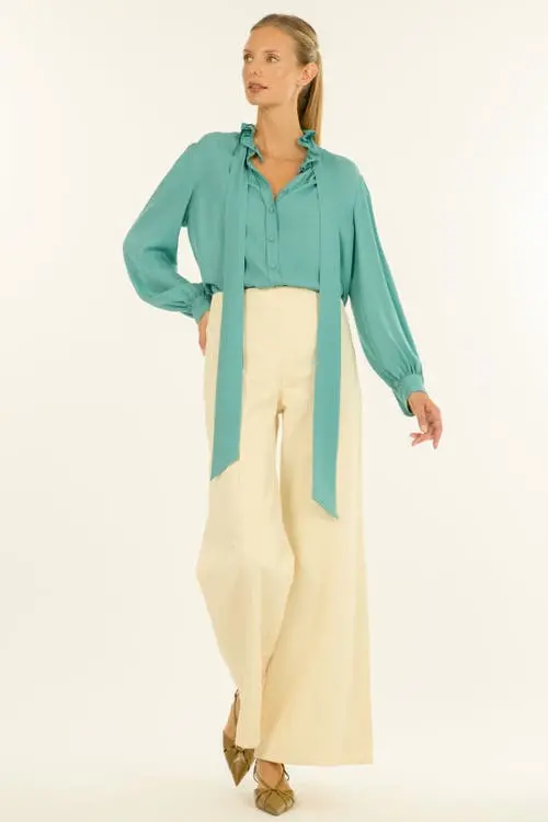 SECRET PON-PON Maribelle Blouse - Cyan Green