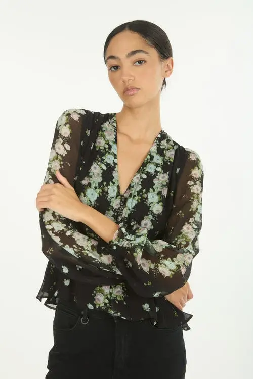 SECRET PON-PON Floral Print Emerson Blouse