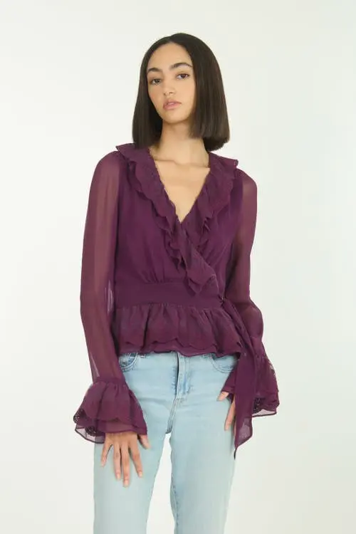 SECRET PON-PON Poet Blouse - Bordeaux