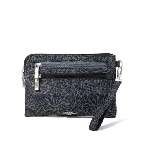 BAGGALLINI Rfid Currency Organizer Wristlet - Midnight Blossom Print