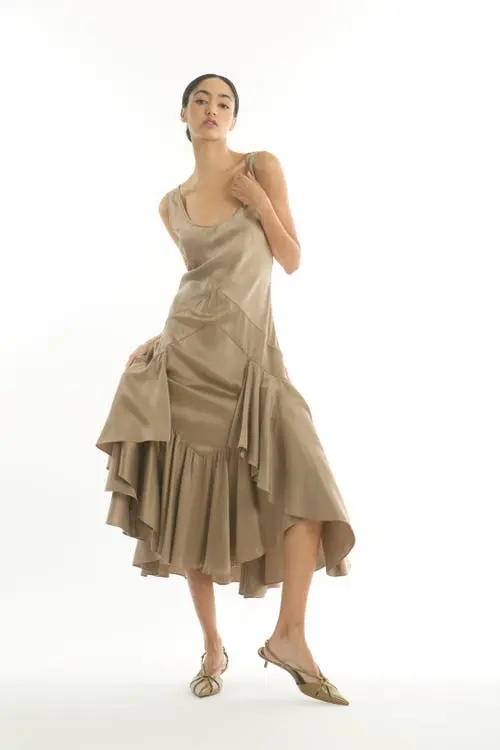 SECRET PON-PON Evelyn Maxi Dress - Taupe