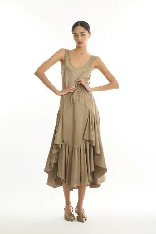 SECRET PON-PON Evelyn Maxi Dress - Taupe