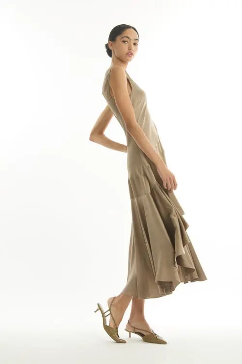 SECRET PON-PON Evelyn Maxi Dress - Taupe