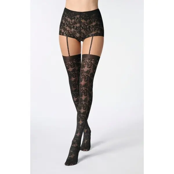 Oroblu Desire Lace Tights - Black