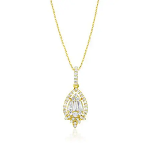 DONATELLO GIAN Flashed Crystal Pendant Necklace - Gold