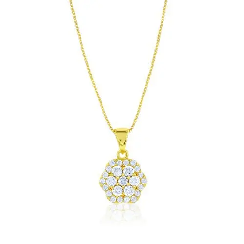 DONATELLO GIAN Crystal Cluster Pendant Necklace - Gold