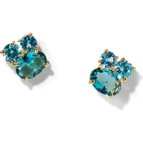 Nadri Stellar Cluster Stud Earrings - Gold/multi