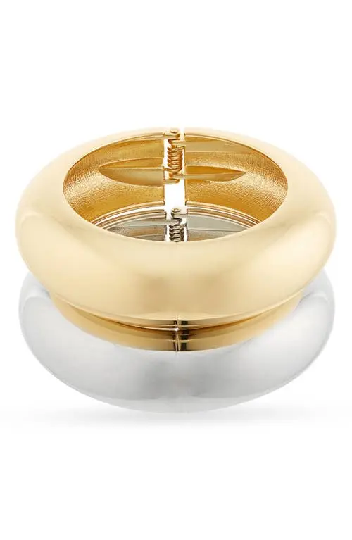 Shashi Mixed Metal Hinged Bangle Bracelets Set - Gold/silver