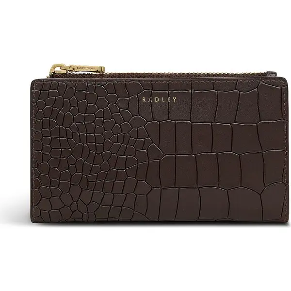 RADLEY Coin Streetfaux Croc Ziptop Wallet - Dark Oak