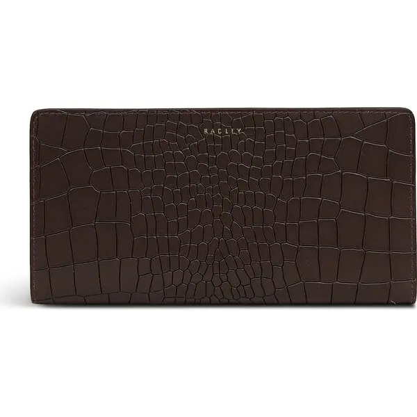 RADLEY Coin Streetfaux Croc Bifold Wallet - Dark Oak