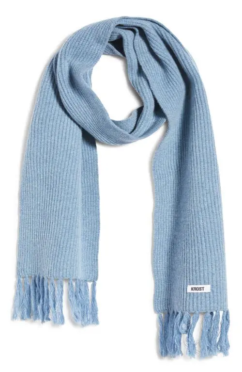 KROST Speckle Brioche Wool Scarf - Cashmere Blue