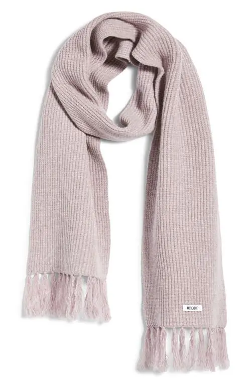 KROST Speckle Extralong Fringed Wool Scarf - Mauve
