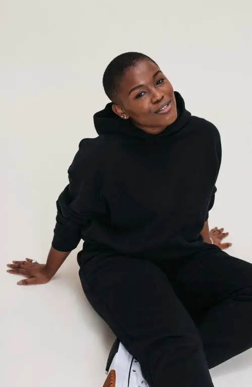 OCIO Organic Cotton Teddy Oversized Hoodie - Black