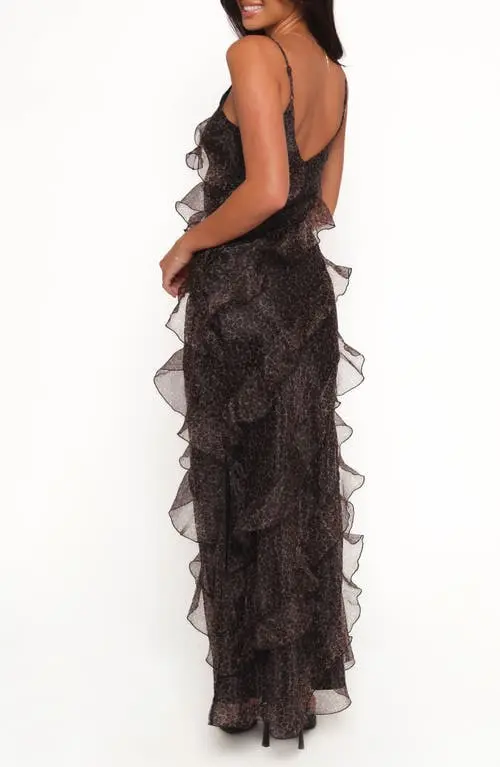 PETAL & PUP Leopard Print Chiffon Maxi Dress - Black Leopard