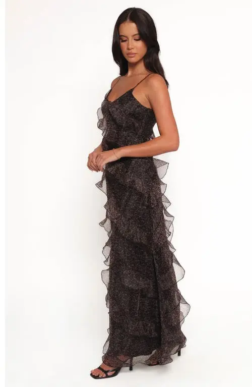 PETAL & PUP Leopard Print Chiffon Maxi Dress - Black Leopard