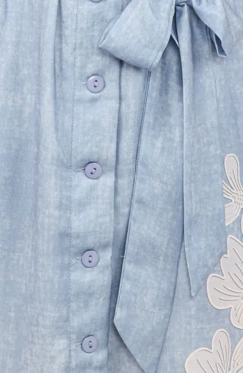 PETAL & PUP Connie Linen Blend Belted Shirt Dress
