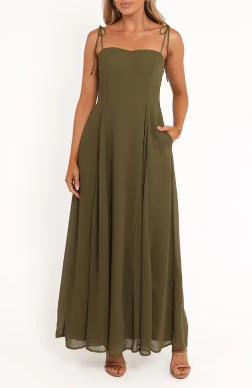 PETAL & PUP Rayna Tie Strap Maxi Dress