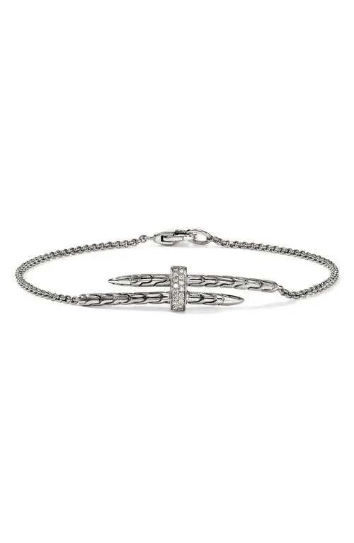 John Hardy Pavé Diamond Spear Bracelet - Silver