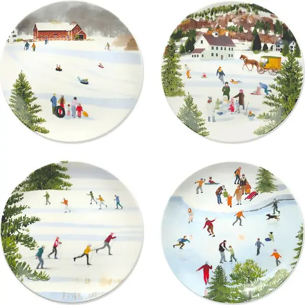 CASKATA X Felix Doolittle "winter Wonderland" Plates - Multi