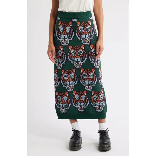 DRESSED IN LALA Wild Things Knit Midi Skirt