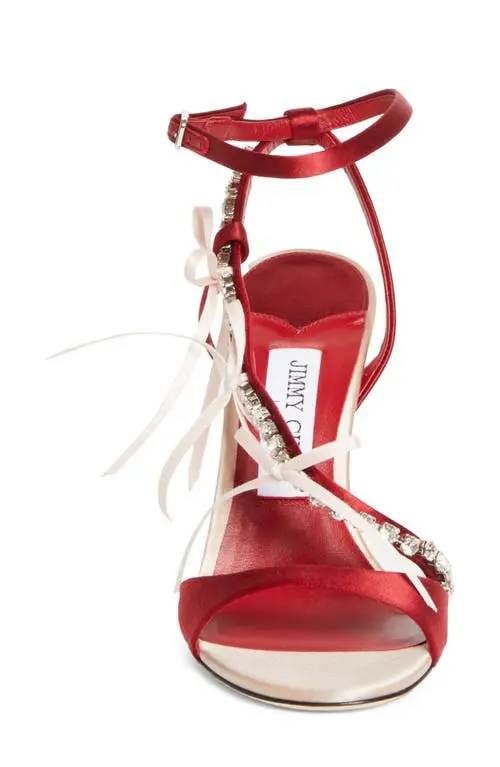 JIMMY CHOO Lula Ankle Strap Sandal - Macaron/ruby Red